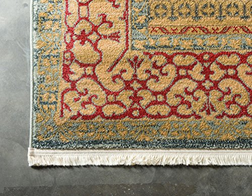 Unique Loom Palace Collection Area Rug - Saray (2' x 3' 1" Rectangle, Light Blue/ Red)