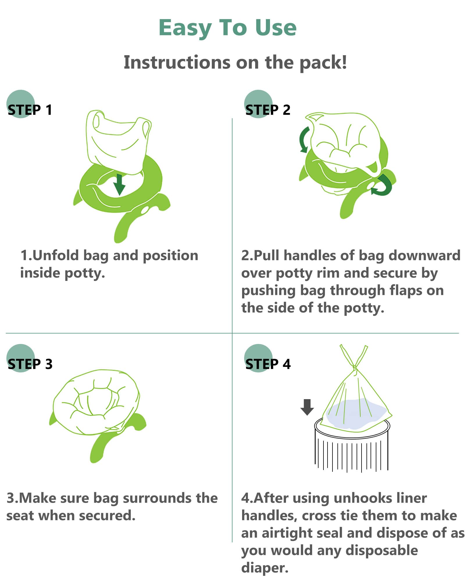 Compostable Disposable Potty Liners for Toddlers,AYOTEE 2 Gallon 100 Counts Compost Portable Potty Bags Potty Training Bags, Compatible Bedside Commode Liners Potty Chair Liners, Toilet Bags for Kids