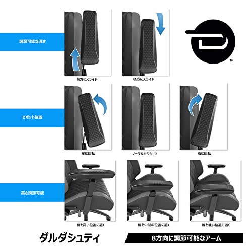 Atlantic Dardashti Gaming/Executive Chair –Molded Cold-Cure Foam, ANSI/BIFMA X5.1 Tested, Class-4 Heavy-Duty Gas Piston, 350 lbs. Weight Load, 8-Way Arm Rests, PN 78050357 – Black and Ruby Red