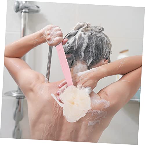 FRCOLOR 2pcs Shower Brush Bath Back Brush sponges for Body Bath loofahs Body Scrub Brush Handle Back Scrubber Long Handle Back Brush Shower Scrubber Bath Brush mesh Ball Back Skin Scrubber