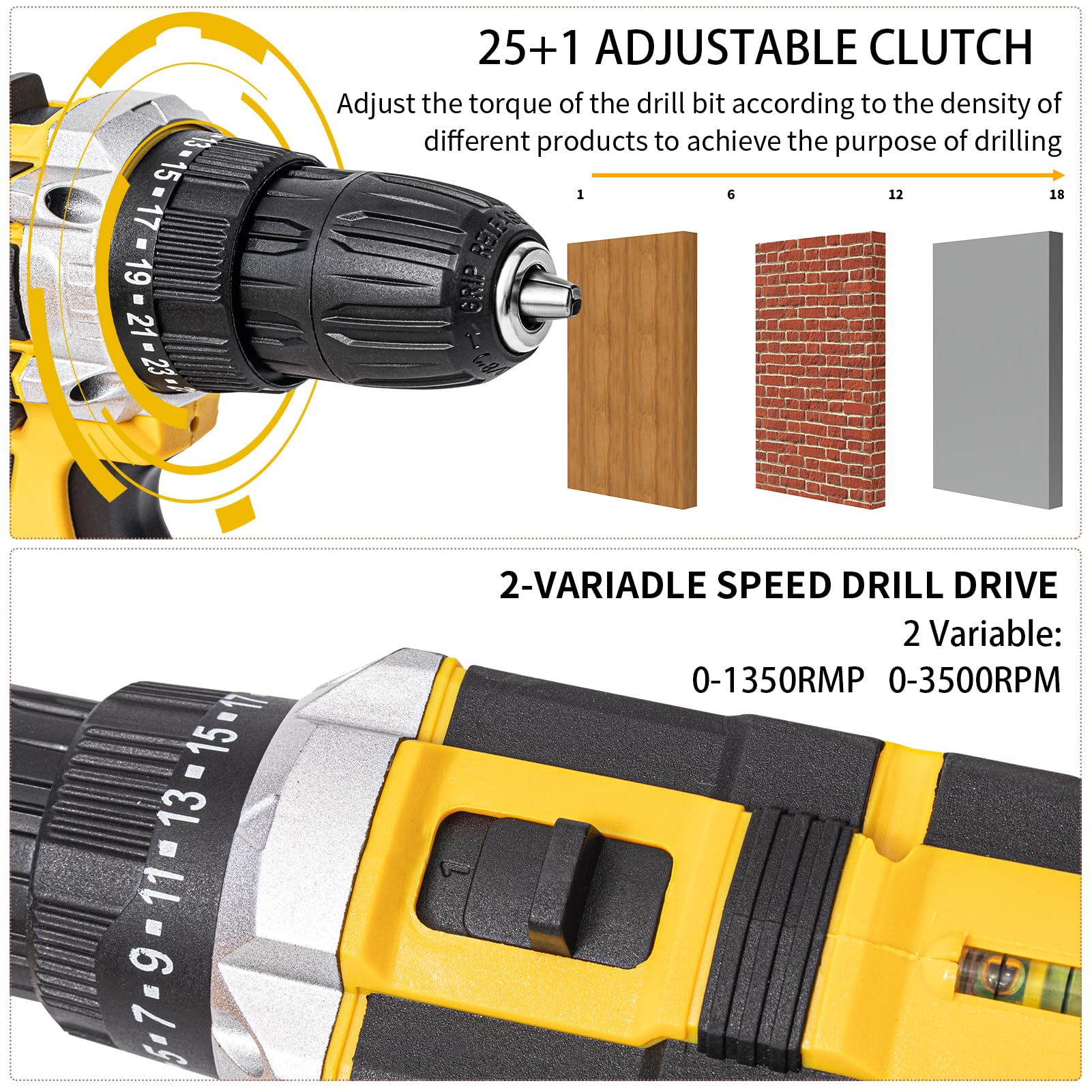 YOSOFT Home Tool Set with Power Drill,119 PCS Cordless Drill Tool Set,25+1 Adjustable Clutch & 3/8 Inch Keyless Chuck Power Drill Driver Set for Men and Women,Repair Toolbox Tools for Home