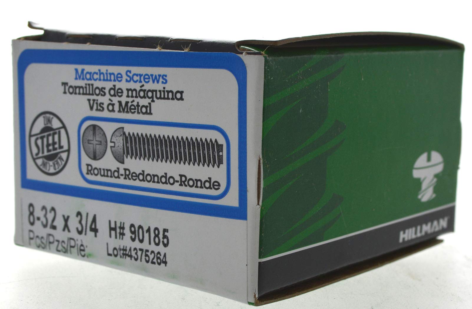 The Hillman Group 90185 8-32-Inch x 3/4-Inch Round Head Combo Machine Screw, 100-Pack, Zinc
