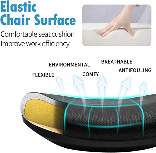 FelixKing Office Chair, Ergonomic Mesh Desk Chair with Adjustable Height, Swivel Computer Rolling Task Chair with Lumbar Support and Flip-up Arms, Conference Room White