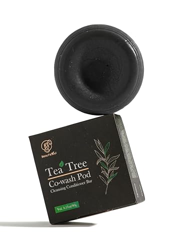 BEAUT'E SEOUL Cowash Cleansing Conditioner Bar Soap - Tea Tree Conditioner Hair Mask with Activated Charcoal Scalp Treatment Dandruff Care, Solid Coconut Cowash Hair Moisturizer