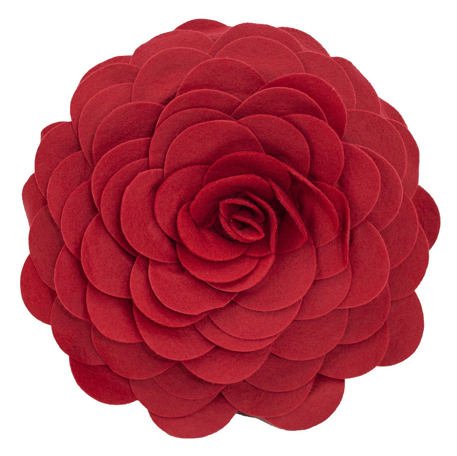 Fennco Styles Eva's Flower Garden Decorative Throw Pillow Cover 13" Round - Red Floral Accent Pillow Case for Home, Couch, Bed, Living Room, Holiday and Office Décor