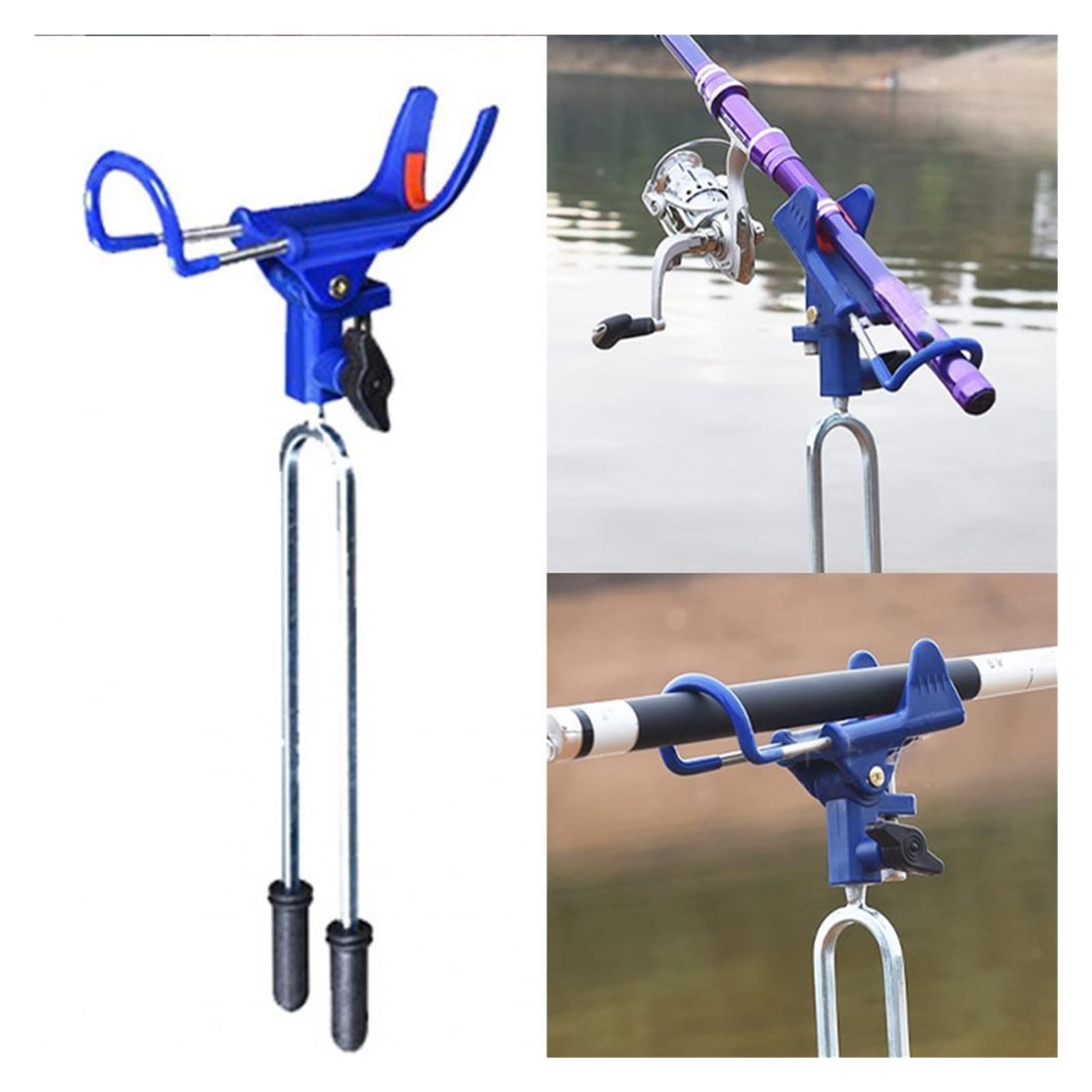 Bmwjrzd LIUYI 360 Degrees Adjustable Stainless Steel Fishing Rods Holder Bracket Fish Tool Bracket Fishing Rack Tool Accessory Support (Color : Blue)