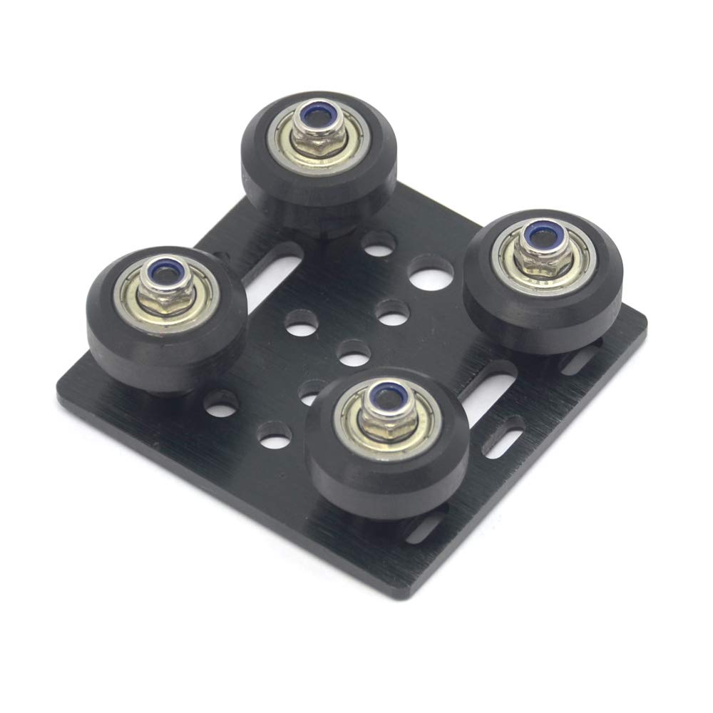 Befenybay Big V-Wheel with Plate for 2020 Aluminum Profile 3D Printer Parts for CNC Kossel Black Wheel