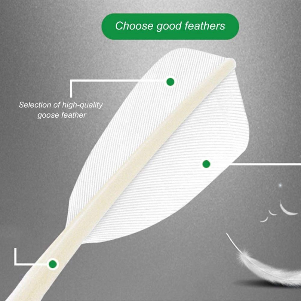Biuzi Badminton Balls, 12Pcs White Goose Feather Badminton Ball Shuttlecocks Sport Training Game