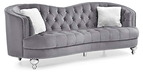 Glory Furniture Jewel Sofa, Gray. Living Room Furniture 35" H x 90" W x 37" D