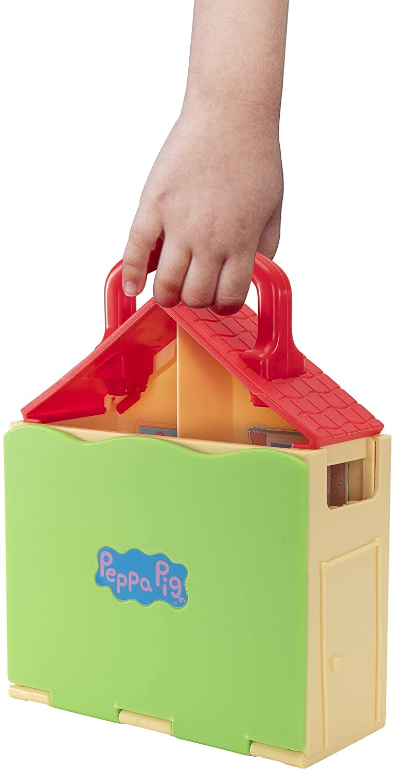 Peppa Pig Pop n’ Playhouse & Play n’ Go Campervan Combo Pack Playset, 15 Pieces - Includes 4 Character Toy Figures Plus Accessories - Toy Gift for Kids - Ages 2+
