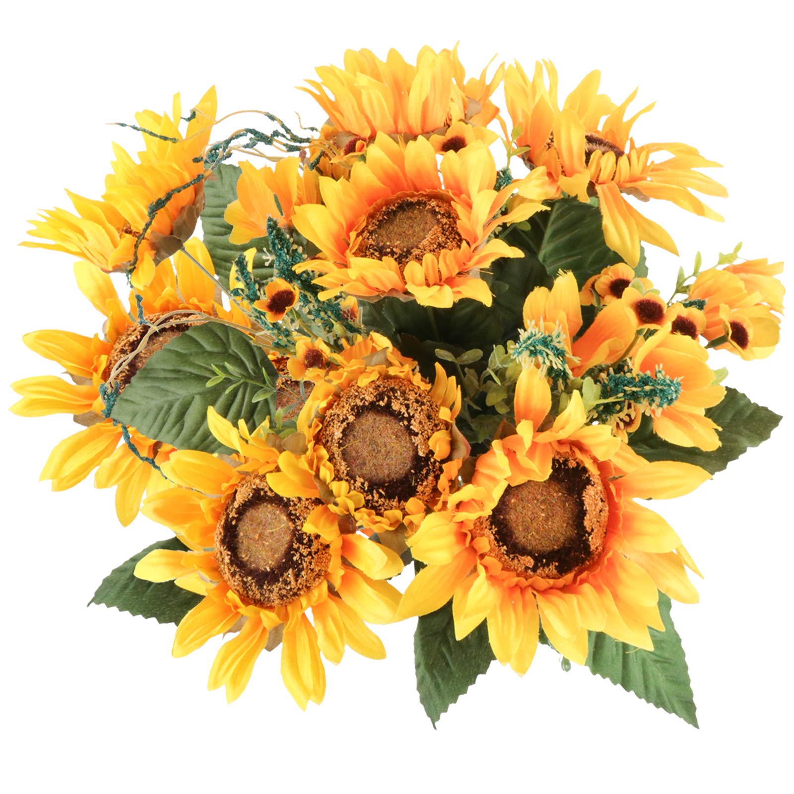 Beferr Artificial Sunflower Bouquet Fake Silk Sunflower Heads for Garden Art Home Table Party Wedding Decor