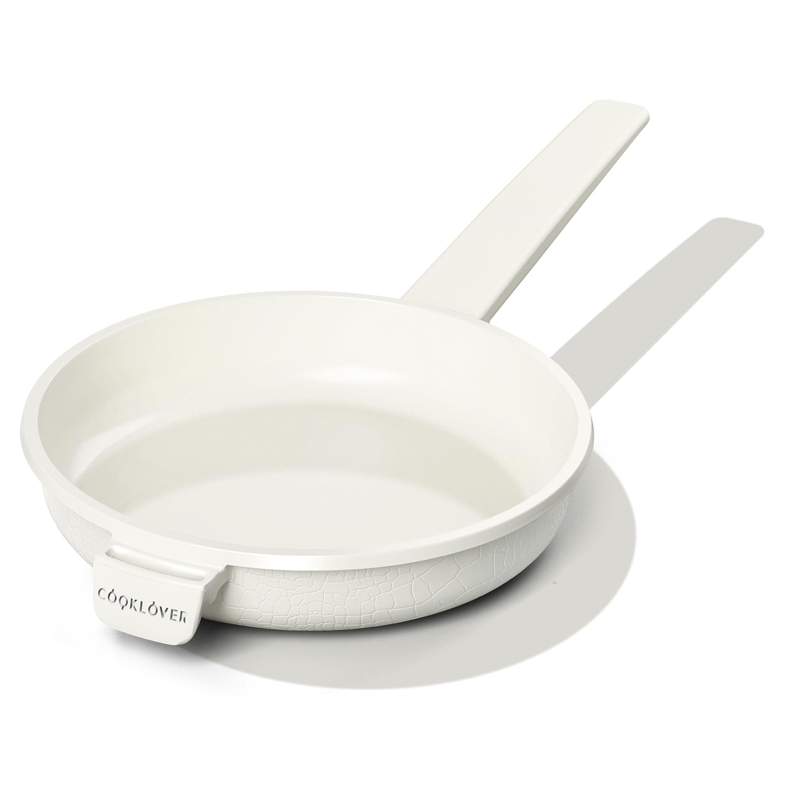 COOKLOVER Nonstick Ceramic Fry Pan, Non-Toxic, PTFE&PFOA Free, Induction Compatible Egg Skillet Frying Pan with Heat Resistant Handle, 8 Inch ā Cream White