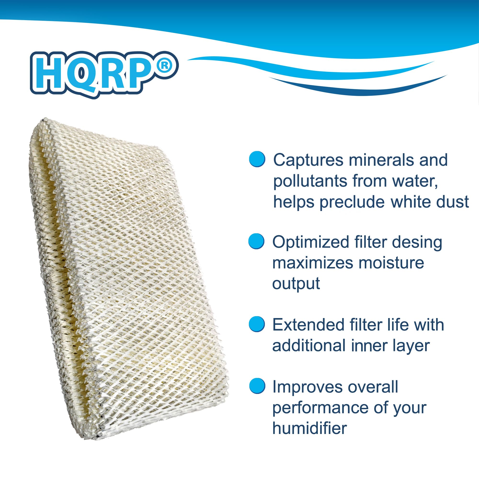 HQRP 2-Pack Wick Filter Compatible with Bionaire BWF75 Filter D Replacement BCM3656 BCM3855 BCM3955 BCM3656-UM BCM3855C BCM3600 Humidifiers