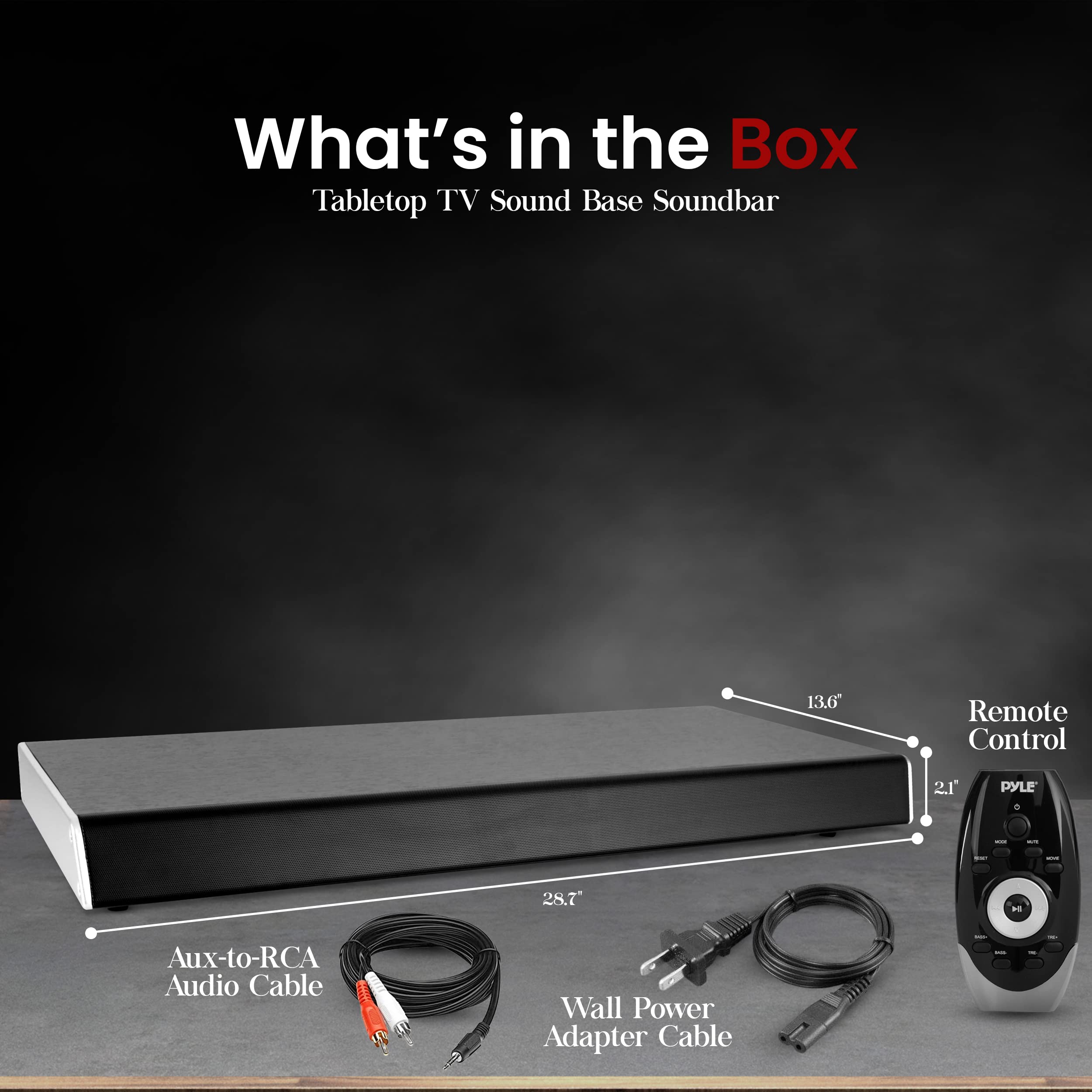 Pyle PSBV630HDBT Home Theater Speakers, TV Sound Bar Sound Base Bluetooth Wireless Speaker