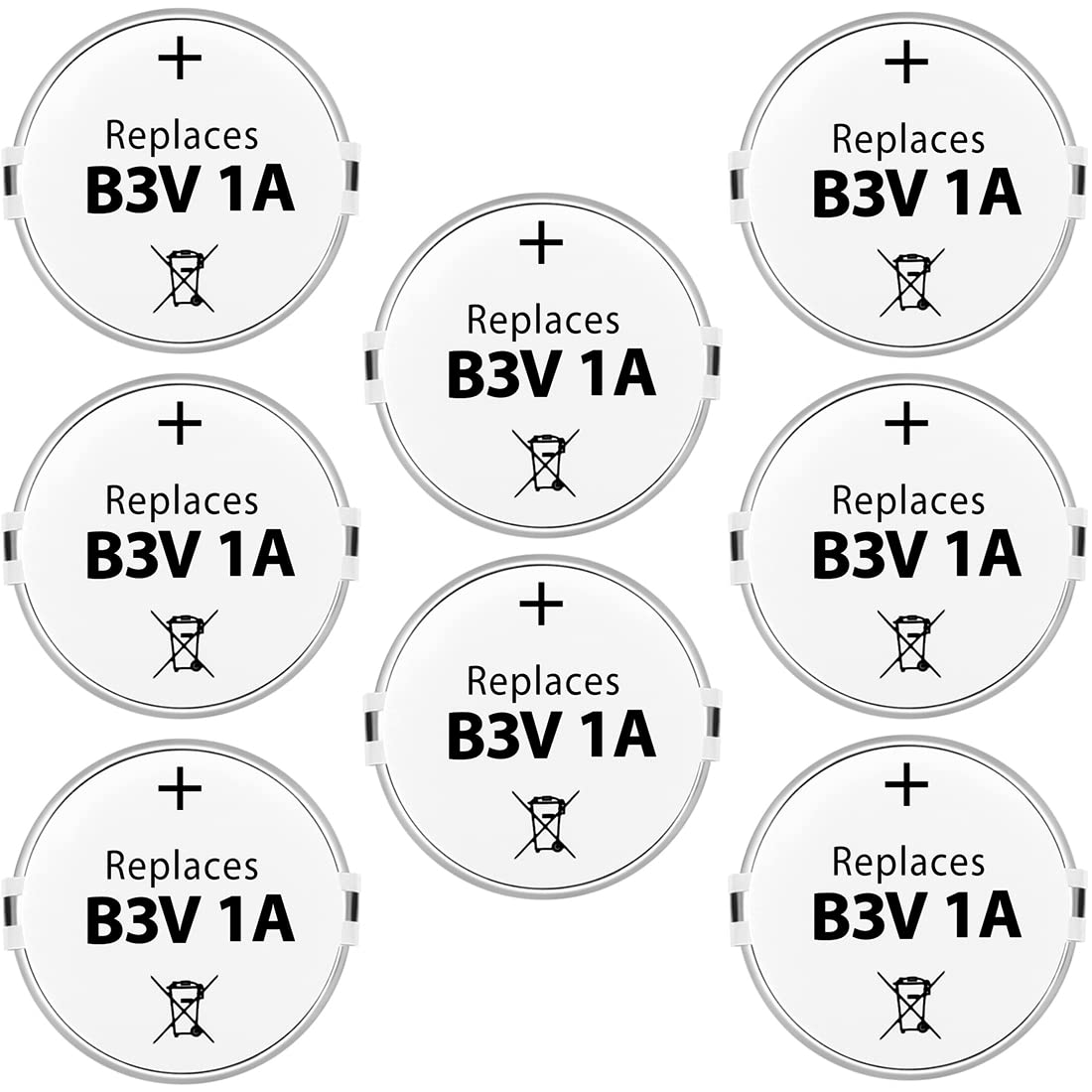 Enerpe B3V 1A Replacement Battery High Capacity Compatible with High Tech Electronic Collars of MS-4 and MS-5 Pack of 8