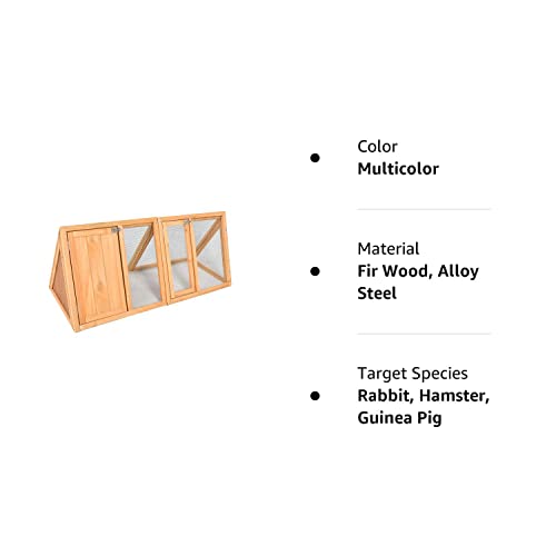 Ecolinear Rabbit Hutch Wooden Bunny Cage A-Frame Chicken Coop for Small Animals (46E)