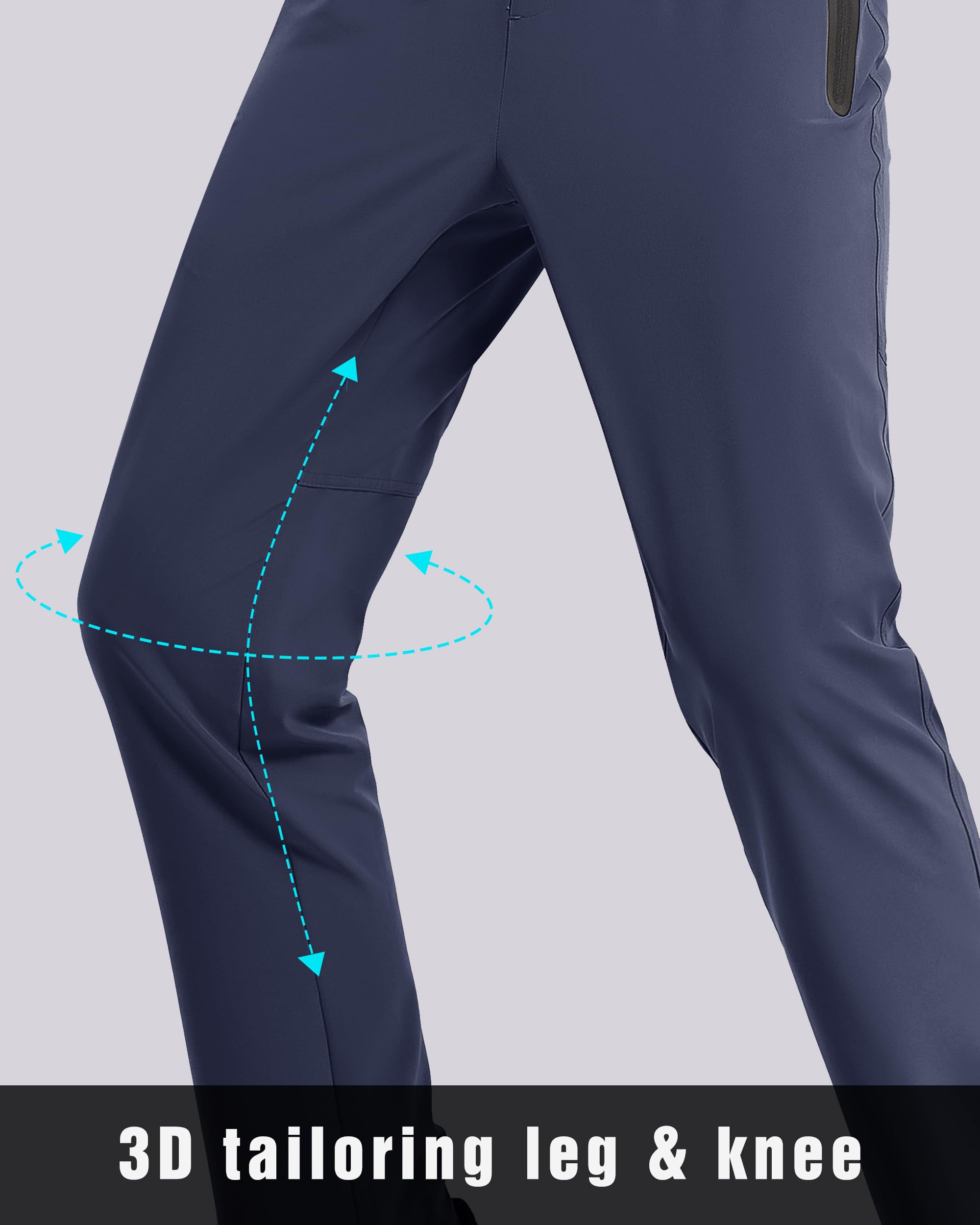 BIYLACLESEN Mens Sweatpants with Pockets Joggers for Men Sweat Pants Hiking Waterproof Pants Quick Dry Athletic Track Workout Pants Dark Blue 38