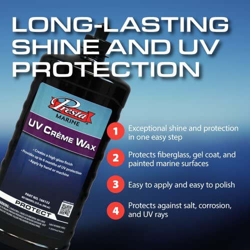 Presta UV Crème Wax - Creates High Gloss Finish and Long-Lasting Shine / Traditional Wax For Use On Fiberglass, Gel Coat and Painted Vehicle Finishes / 1 Gallon. (166101)