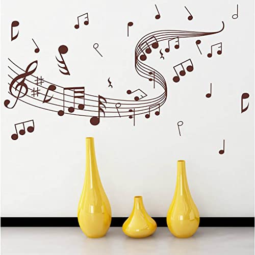 Music Wall Art, Notes Notation Sticker Decals, Home Removable Vinyl Mural Decor Gift for DIY Classroom Living Room Bedroom Kids Music Studio Decoration