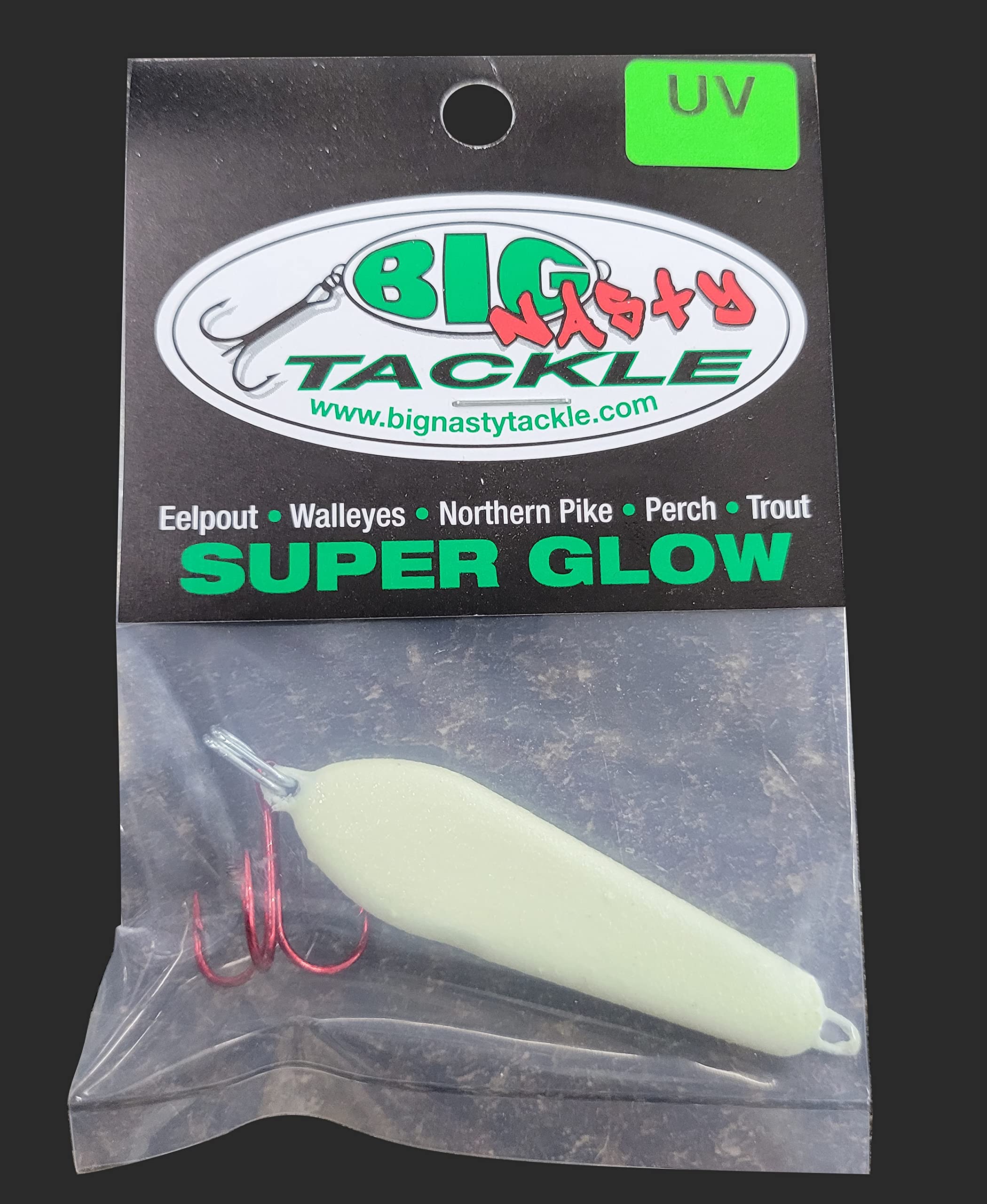 Big Nasty Tackle Super Glow Casting Spoon (1 Pack) (Red, 3/4 oz)