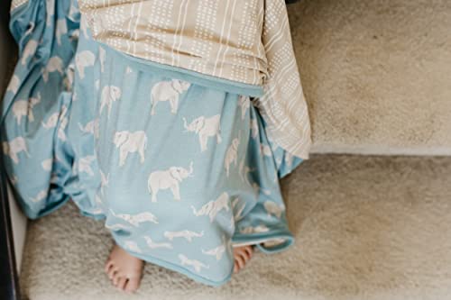 Large Premium Knit Baby 3 Layer Stretchy Quilt Blanket Peanut by Copper Pearl
