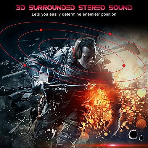 ONIGAL Gaming Headset with Stereo Surround Sound, Gaming Headset with Mic & LED Light Noise Cancelling Over Ear Headphones for 360