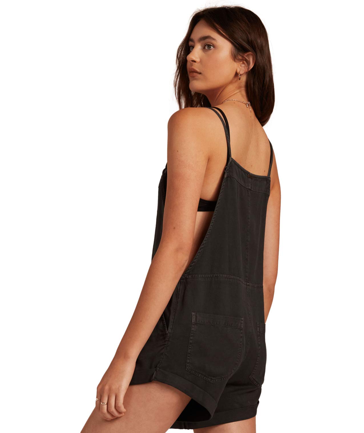 Billabong womens Wild Pursuit Short Overall Rompers, Off Black, Medium US