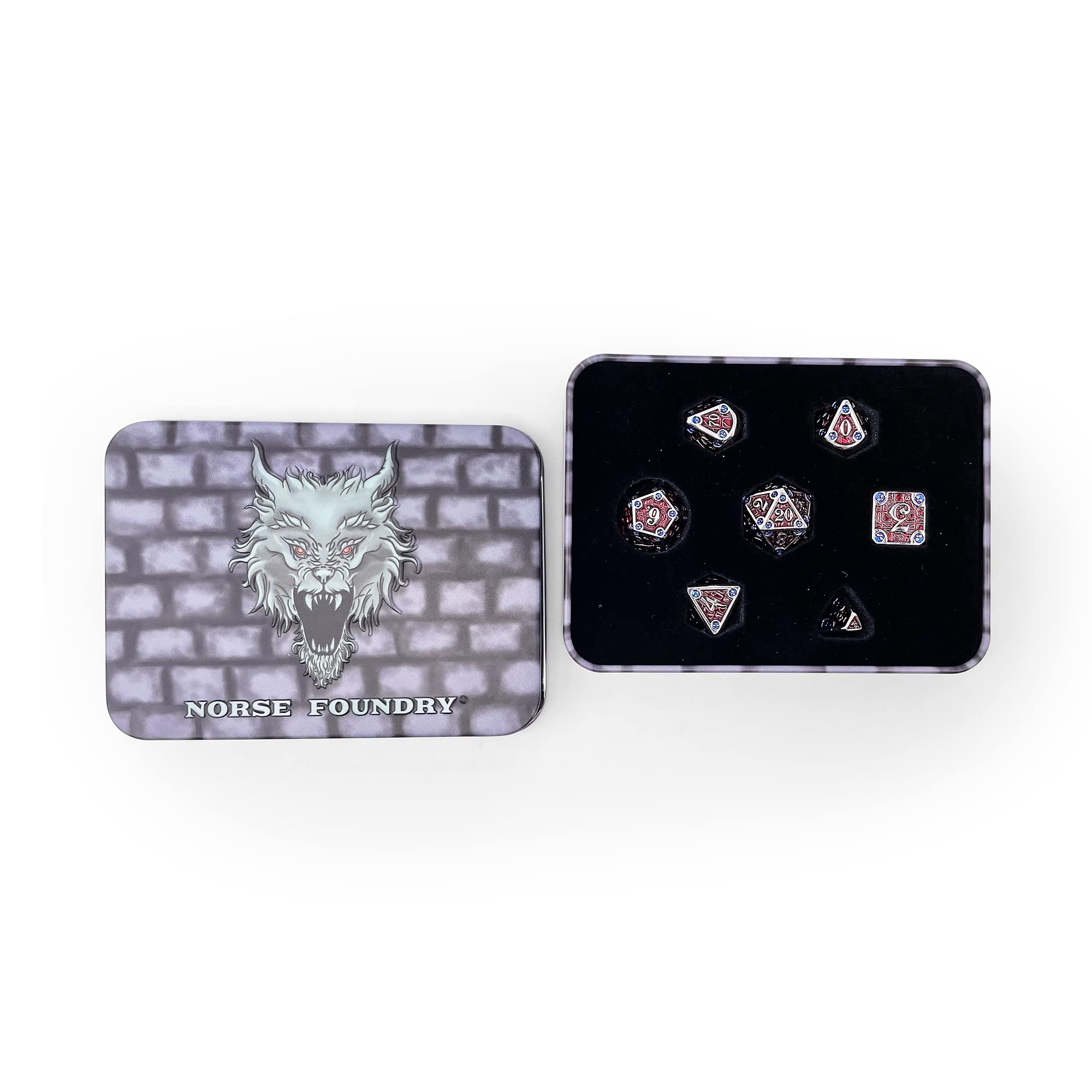 Norse Foundry Dungeon Delve Metal Dice Set - Forge Your Adventure: Premium Zinc Alloy D20 Dice Set - Complete Set for TTRPG - Boost Your Gaming Experience with Metal Dice