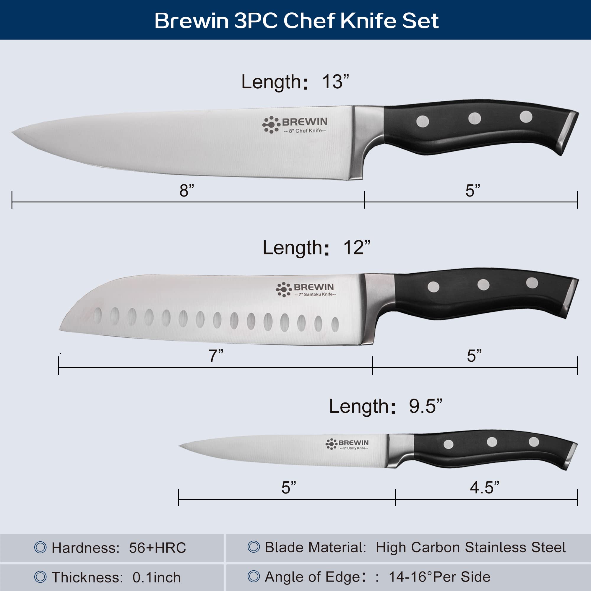 Brewin Chef Knife with Sharpener, Razor Sharp 8 Inch Chef Knife with Red Pakkawood Handle German High Carbon Stainless Steel Full Tang Professional Cooking Knives with Gift Box