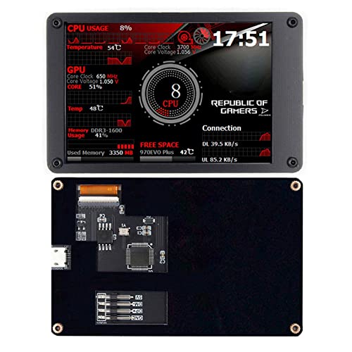 Caneem Computer Temp Monitor | 3.5-inch Small Secondary Display for Computers,Secondary Monitoring Screen Supports USB Cable Monitoring Hardware