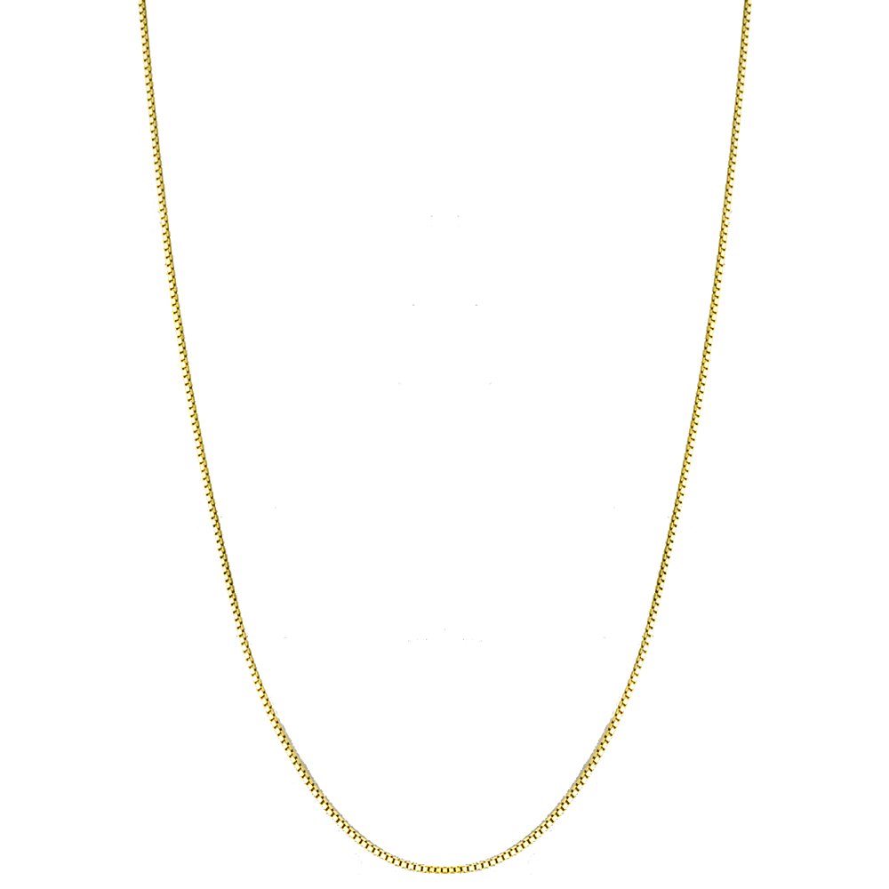 Bling For Your Buck 18K Gold-Flashed Sterling Silver Very Thin .7mm Italian Box Chain Necklace - 18"