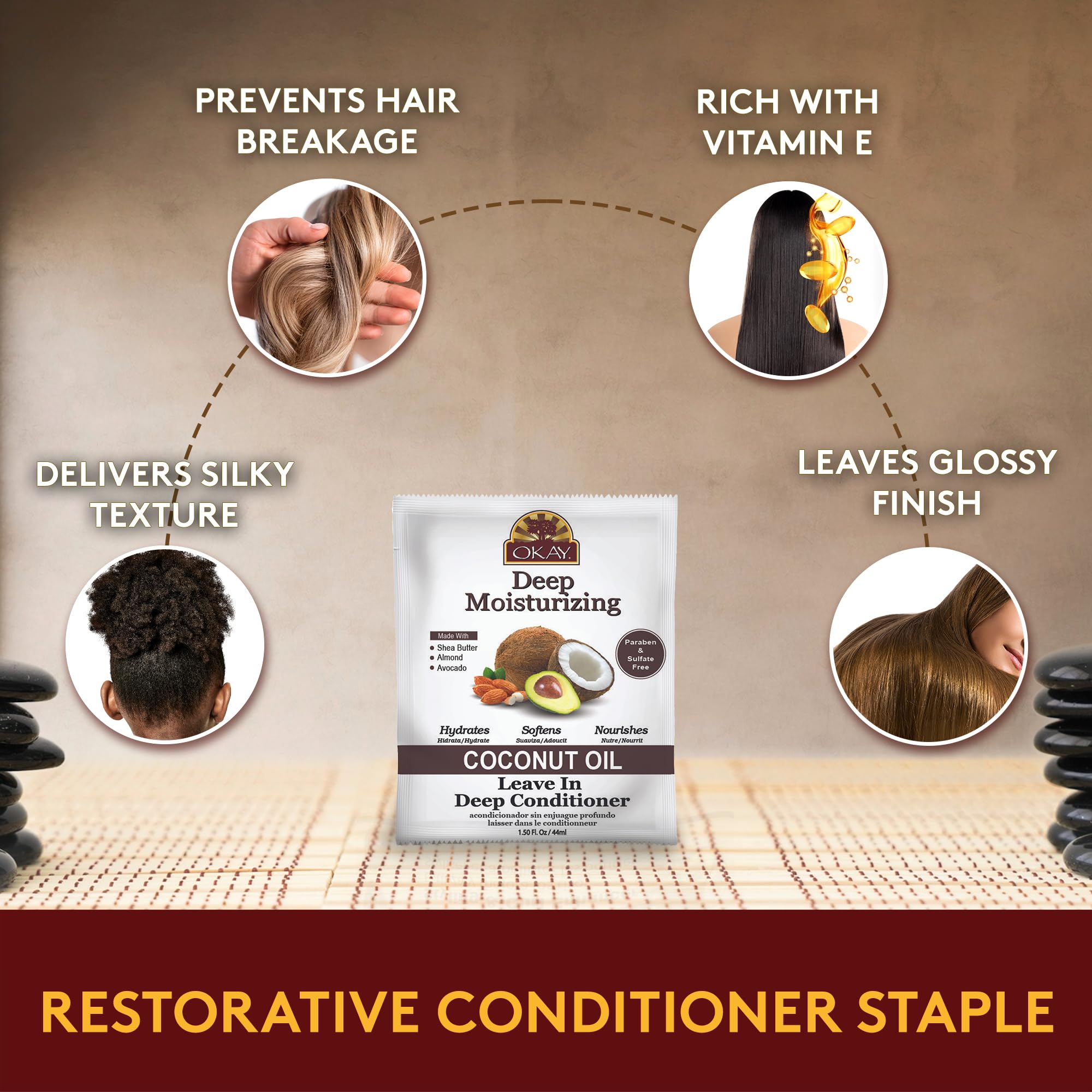 OKAY COCONUT OIL DEEP MOISTURIZING LEAVE IN CONDITIONER 1.25oz / 37ml
