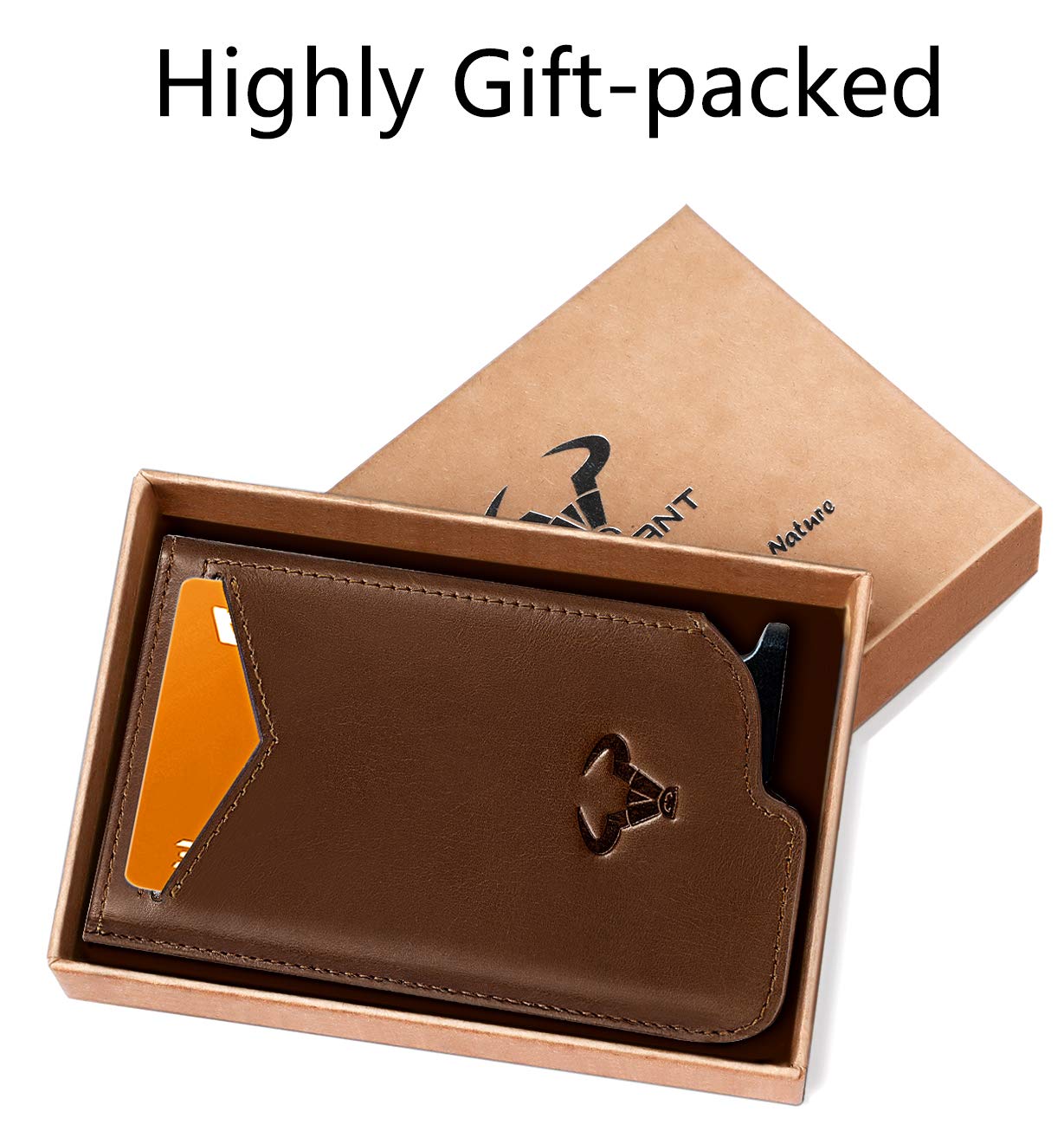 Bigant Mens Slim Wallet Card Holder, Aluminium Money Clip Wallet fot Gift Men 8 Cards,RFID Blocking