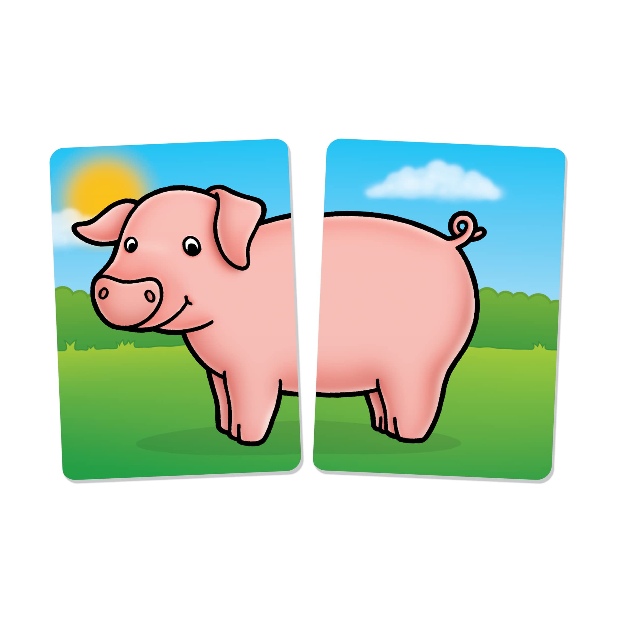 Orchard Toys Moose, Farmyard Heads & Tails Game. A First Matching Activity That develops into a Fun Game. 24 Chunky Cards. Age 18 Months+. 1-4 Players
