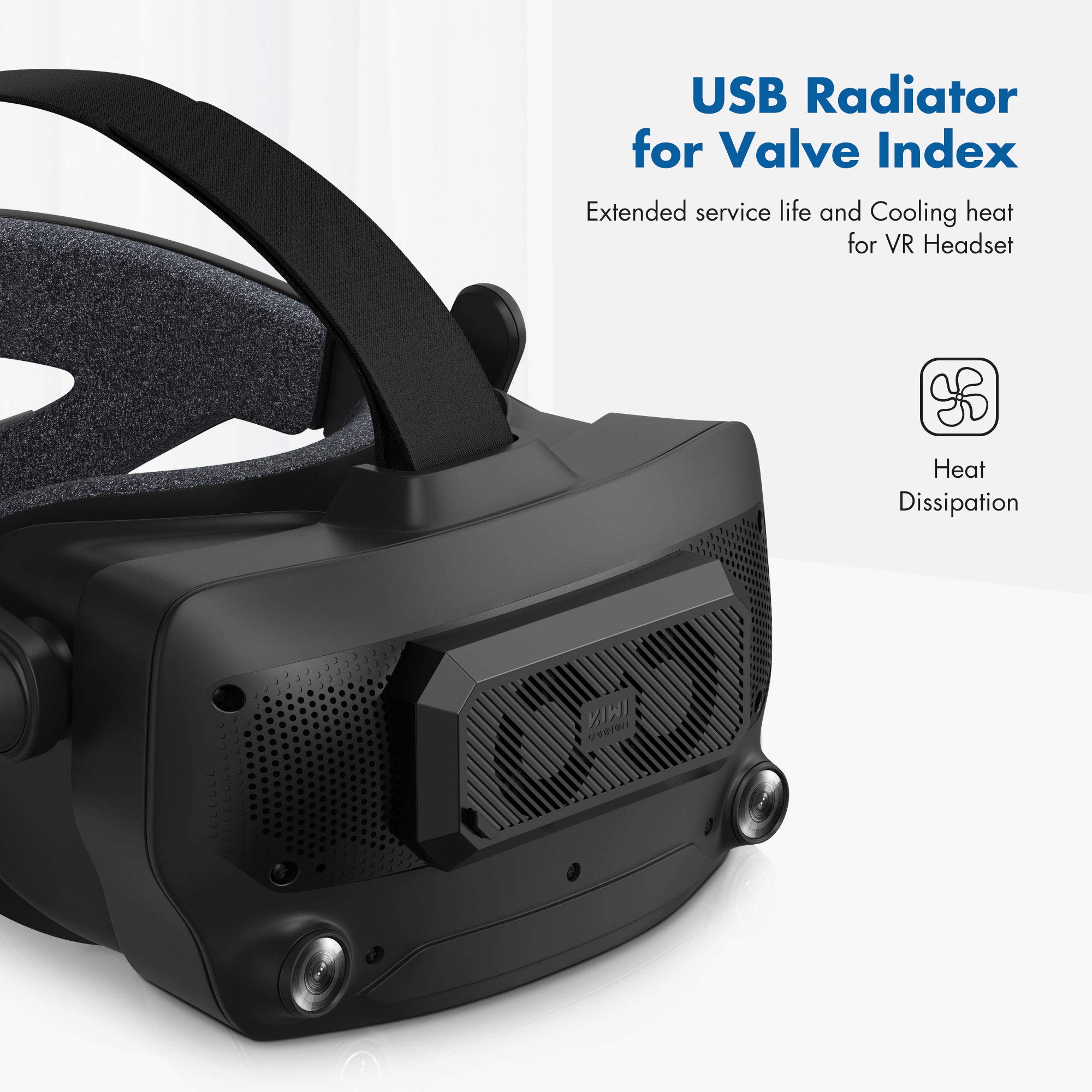 KIWI design USB Radiator Fans Accessories for Valve Index, Cooling Heat for VR Headset in The VR Game and Extends The Life of Valve Index