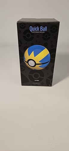 The Wand Company Pokémon Poké Ball Authentic Replicas - Realistic, Electronic, Die-Cast Poké Ball with Display Case Light Features (Quick Ball)