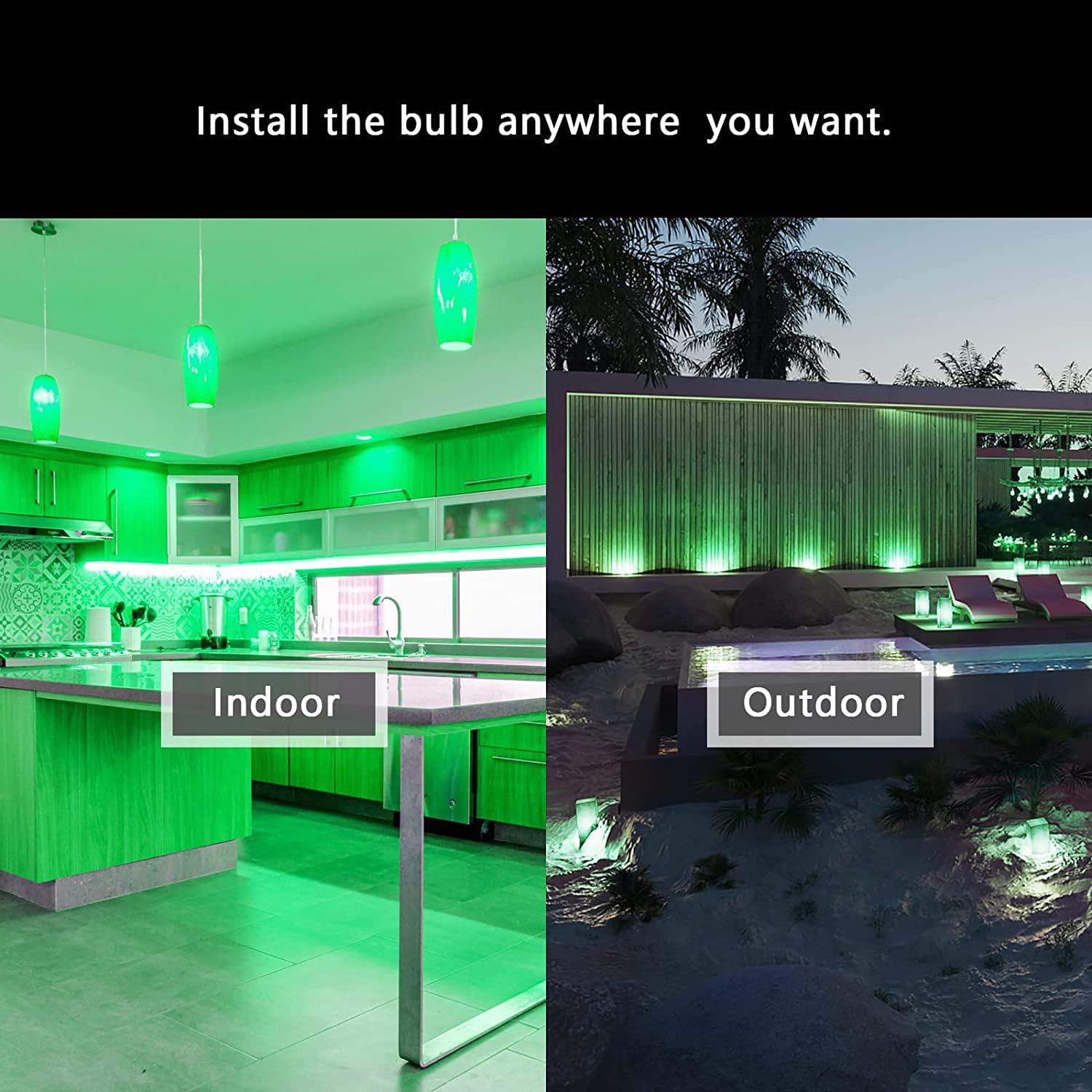 PAR38 Green Flood Light Bulbs, 15 Watt Green LED Flood Light 100W Equivalent, E26 Base Outdoor Green Light Bulbs for Halloween Light Bulbs, Party Decoration, Porch, Home/Holiday Lighting(2 Pack)