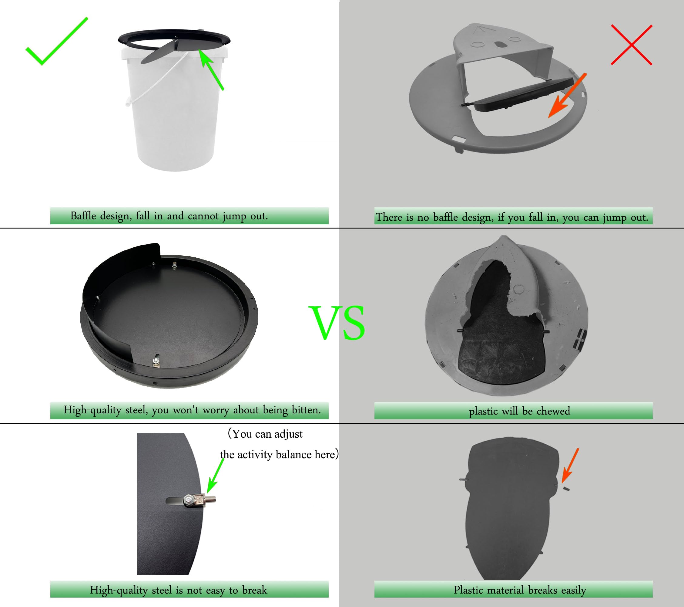Bucket Lid Mouse Trap Metal 5 Gallon Bucket lid,Strong Metal Material That Cannot be Bitten, auto Reset, Repeat Catch, Indoor Outdoor, Reusable 5 Gallon Bucket Lid (1Pack)