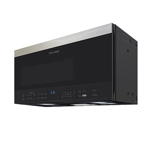 DUURA Elite DE161OTRSSS Microwave Oven Built-in 1000-Watts with 10 Power Levels Pre Settings and Express, Sensor and Speed Cooking and Silent Mode with Glass Turntable, 1.6-Cu.Ft, Metallic