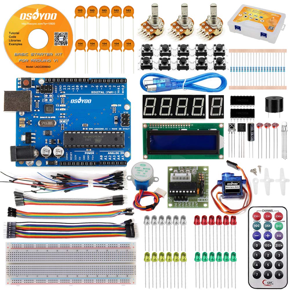 OSOYOO Basic Starter kit for Arduino with Controller Board and USB Cable Compatiable with UNO R3 Including Sampe Projects Programming with IDE