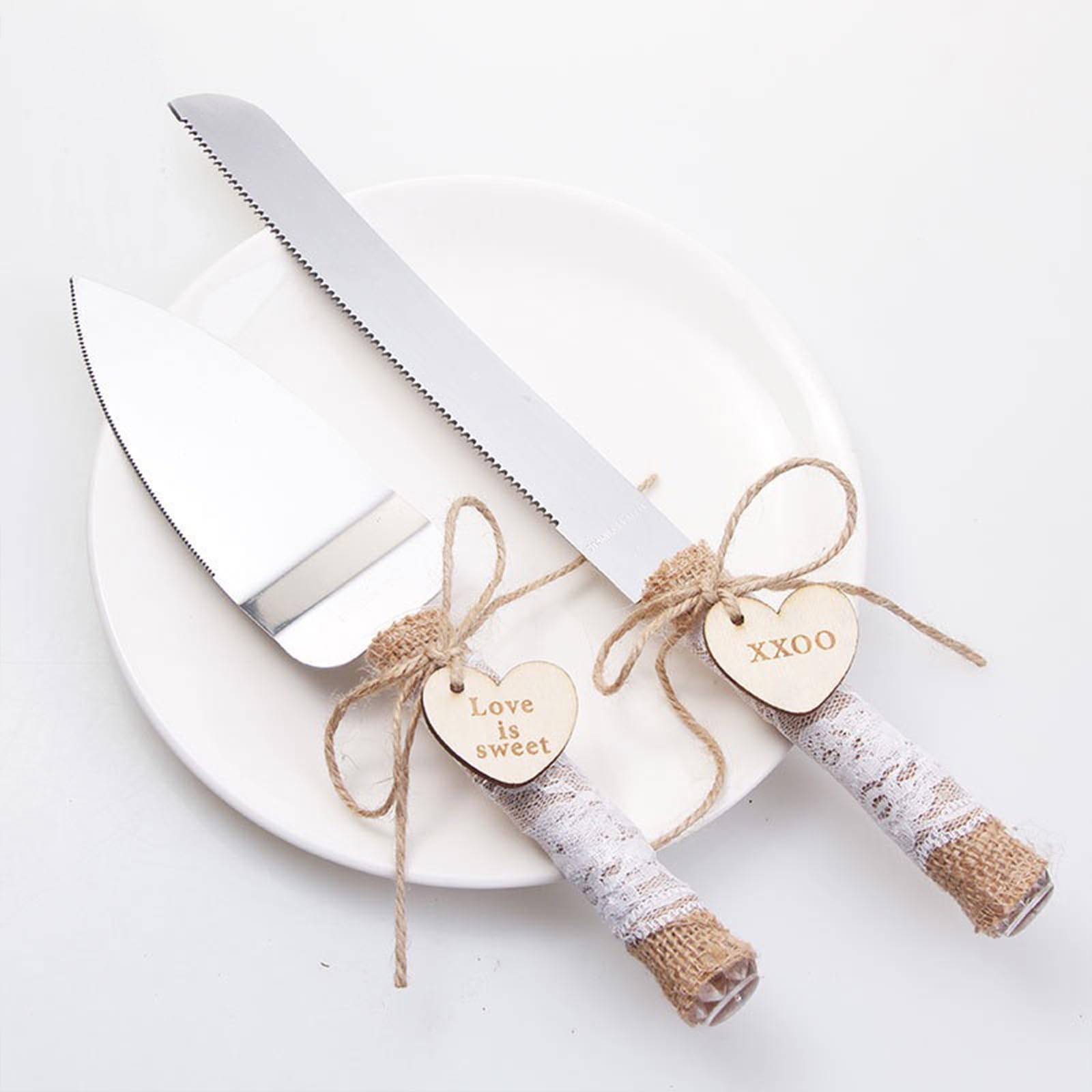 Golden Strawberry 2 PCS Cake Knife and Server Set β Stainless Steel Cake Cutting Set for Cutter Pie Spatula Birthday Anniversary Christmas Gift