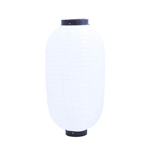 OSALADI Japanese Style Hanging Lantern White Blank Foldable Silk Sushi Lantern Waterproof Hanging Pendant for Traditional Festive Wedding Home Street Decor