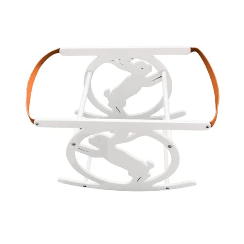 MYBASSINET Moses Basket Rocker Stand Antique White Stand for Baby Infants Durable and Sturdy Natural Wood Rocking Feature Modern Design Safe and Secure Fits Moses Baskets 32.5X16.5X14 Inch