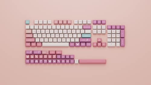 ILYCHEEGAMI PBT keycaps XDA Cute Pink keycaps Dye Sublimation Universal Mechanical Keyboard keycaps Compatible with Cherry MX switches,Gateron,Kailh TTC JWK Kawaii pbt keycap Set Keyboard keycaps