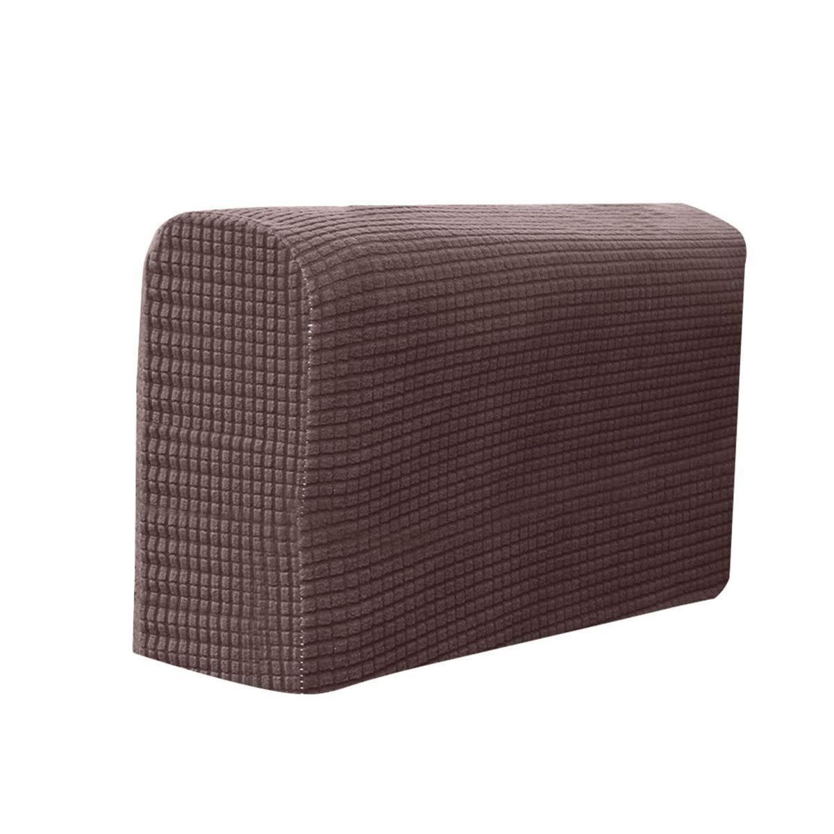 BESPORTBLE Chair Arm Protectors Sofa Armrest Cover Stretch Armchair Slipcover Protector Elastic Home Office Recliner Couch Cloth 2pcs (Dark Coffee)