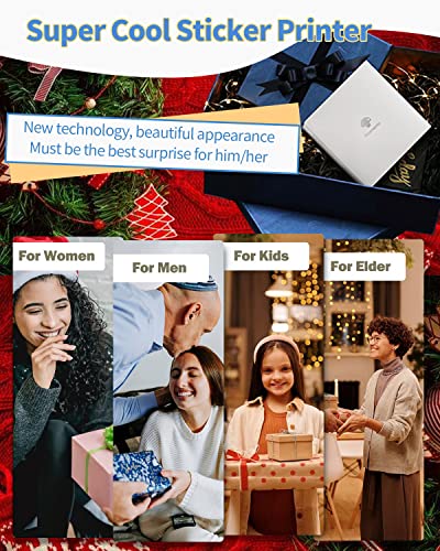 Memoking M02 Sticker Printer Machine - Study Buddy Printer, 2" Mini Thermal Printer for Pad&Phone, Inkless Bluetooth Printer Wireless, Sticker Maker Machine Printer for DIY,Study Notes,Photo Album