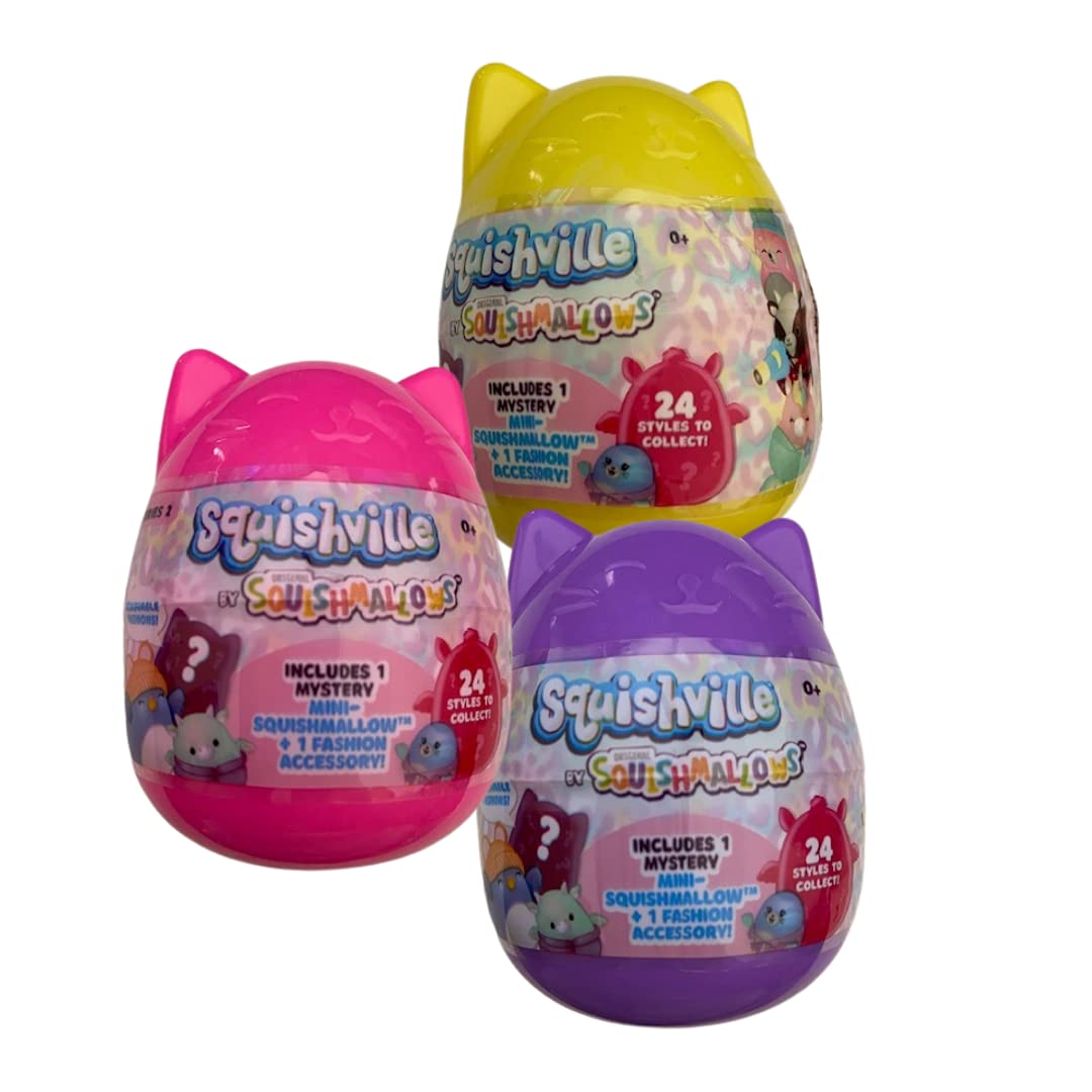 Squishmallows Squishville Mystery Mini Series 2 Plush Assortment Blind Package - Colors and Styles May Vary (3 Pack)