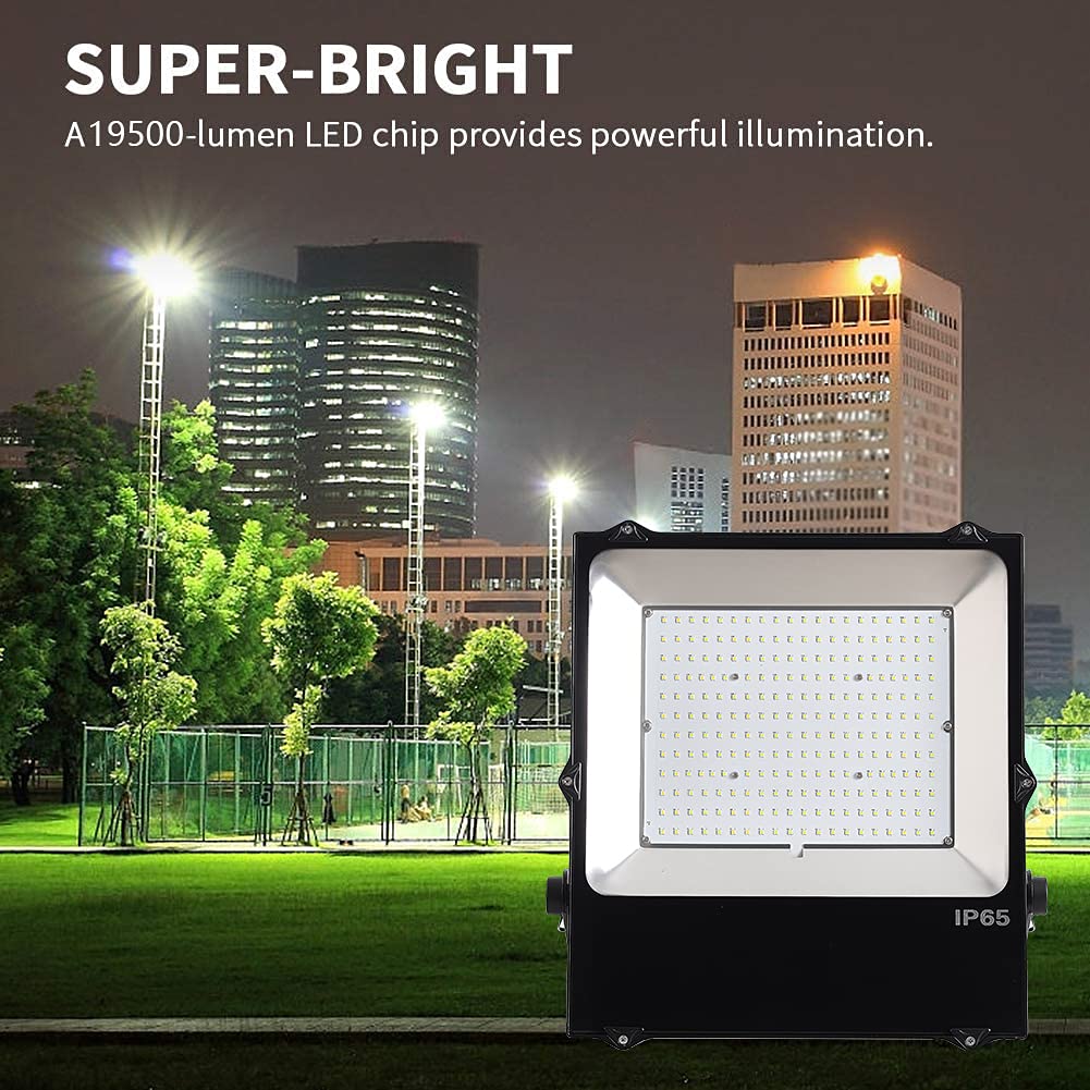 OSTEK 150W LED Flood Light, 21000LM Outdoor Commercial Lighting IP65 Waterproof,450W HPS Equivalent, Daylight 5000K, Security Floodlight for Home, Backyard, Patio, Garden ETL DLC (150)