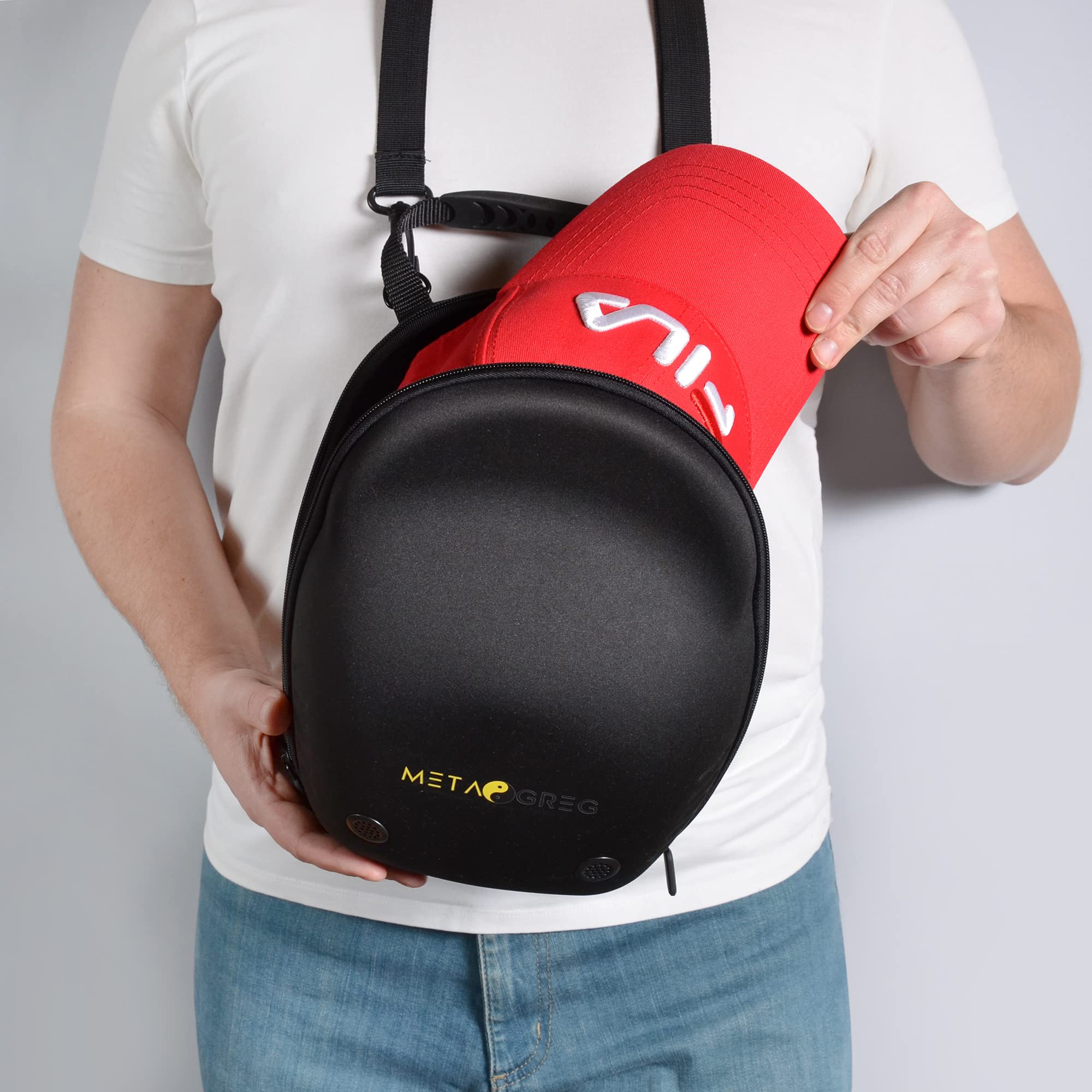 Cap Case for Baseball Caps - Cap Luggage Container - Storage for Baseball Caps Black