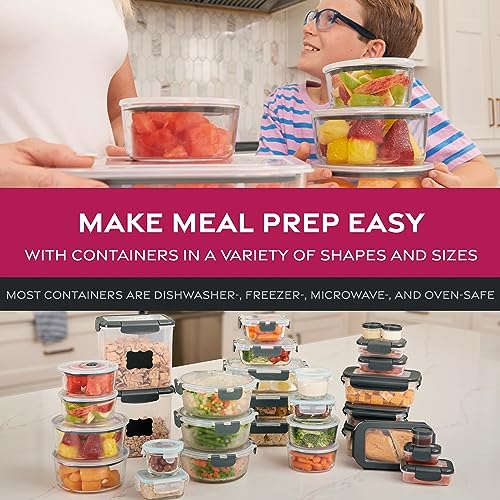 FineDine Glass Loaf Baking Pan with Lid - 2-Pack with BPA-free Airtight Lids - Perfect for Baking Bread, Meatloaf, and More, Gray